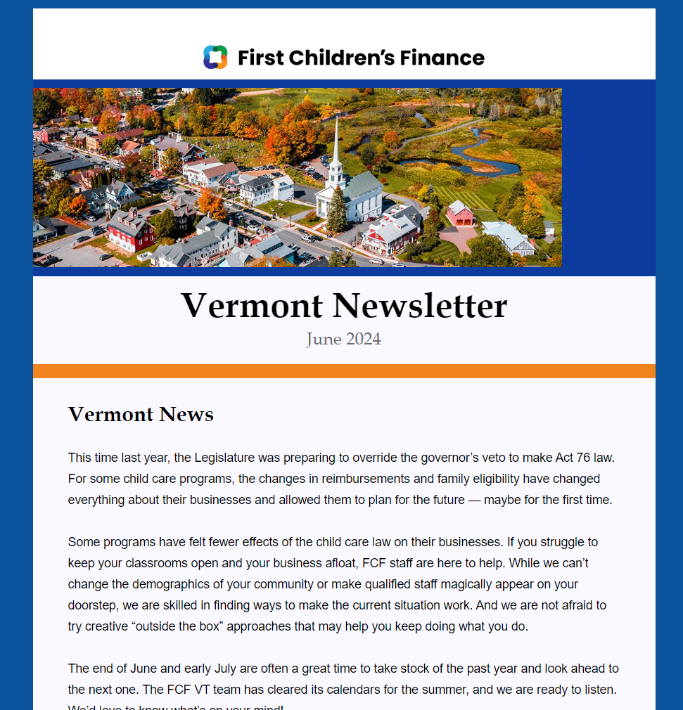 FCF Newsletters - First Children's Finance